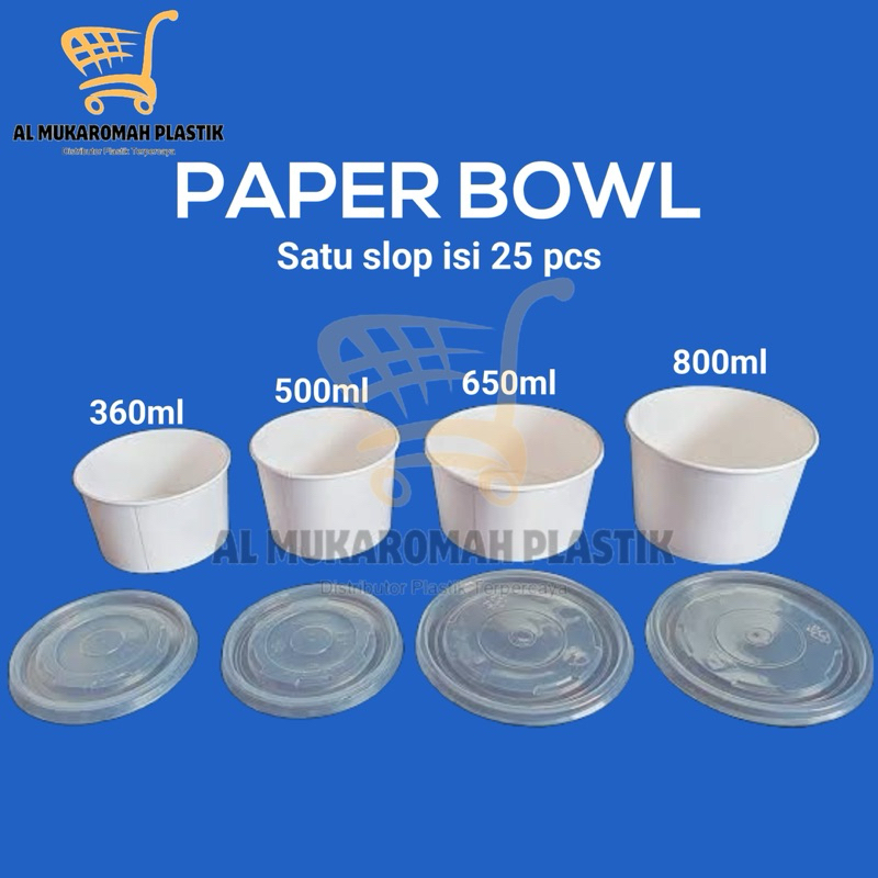 Jual [25pcs] MURAHH PAPER BOWL POLOS/MANGKOK KERTAS/RICE BOWL STARINDO ...