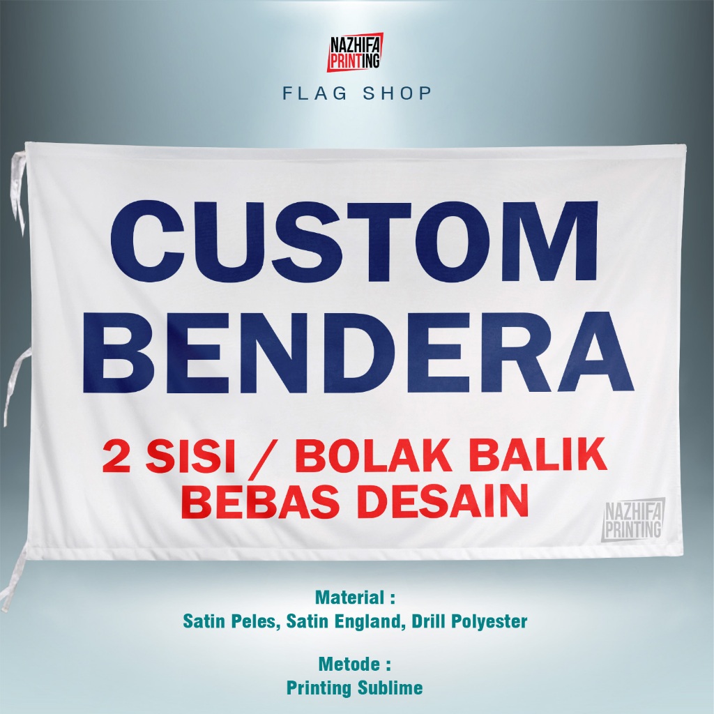 Jual Nazhifa Printing - Cetak Bendera Custom Printing 2 Sisi Bolak ...