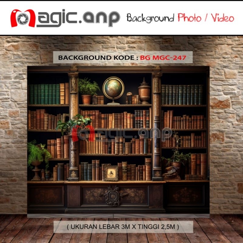 Jual Background Foto Rak Buku Classic Wisuda 3M BG MGC | Shopee Indonesia
