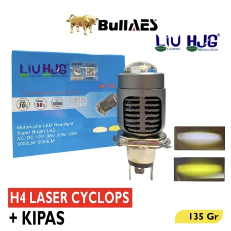 Jual Lampu LED H4 Laser Hi Loo Beam H4 Cyclops Kipas 30 Watt HJG ...