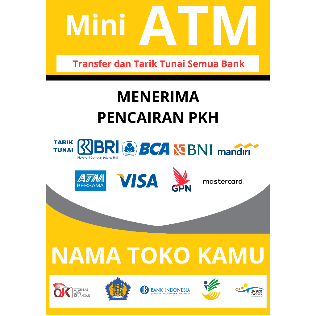 Jual Poster Konter Mini ATM Transfer dan Tarik Tunai Semua Bank support ...