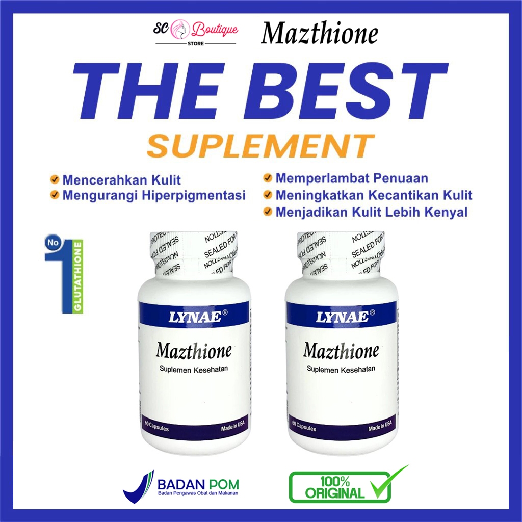 Jual Original Mazthione Glutathione Suplemen pemutih whitening isi 15 30 60 kapsul - BPOM ...