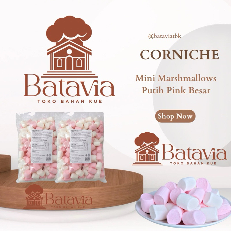 Jual Corniche Marshmallows Putih Pink Besar 250g | Marshmallow Besar ...