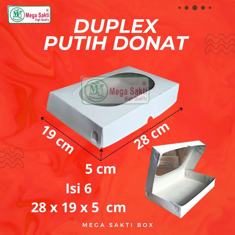 Jual (ISI 10 PCS) DOS / DUS DUPLEX PUTIH POLOS WINDOW DONAT ISI 6 ...