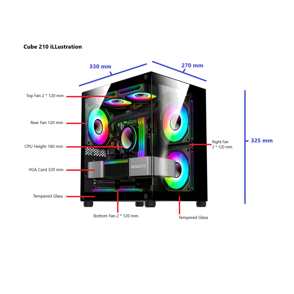 Jual Imperion PC Case Cube 210 | Shopee Indonesia