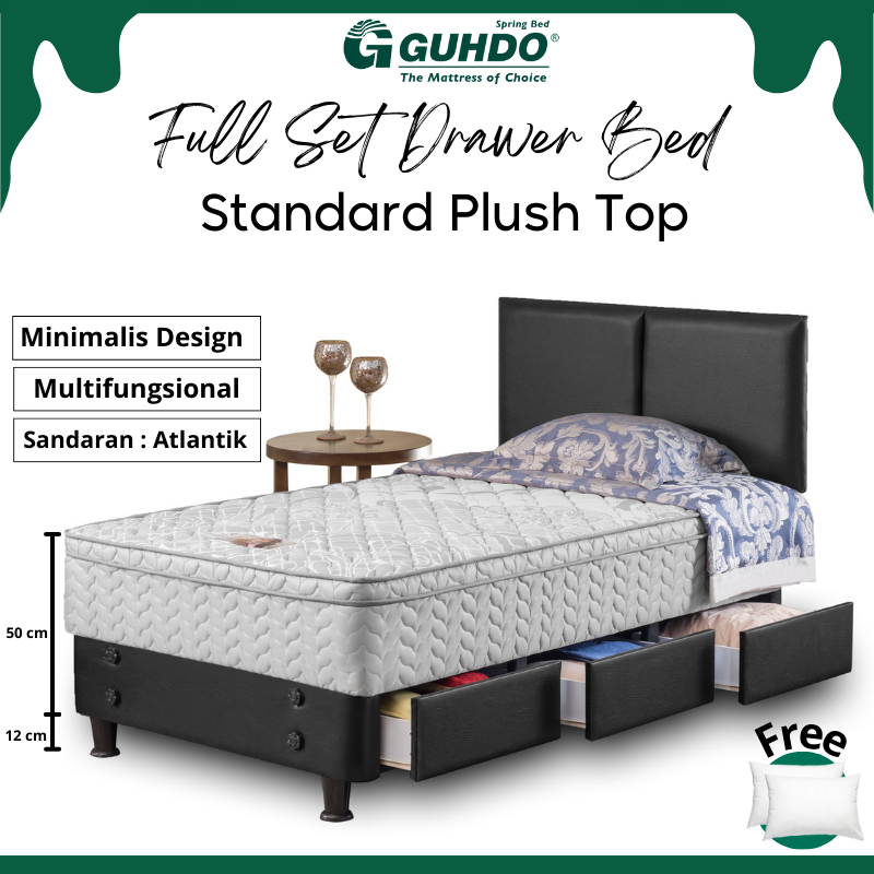 Jual Full Set Kasur Guhdo Drawer Bed New Prima Headboard Prospine | Shopee Indonesia