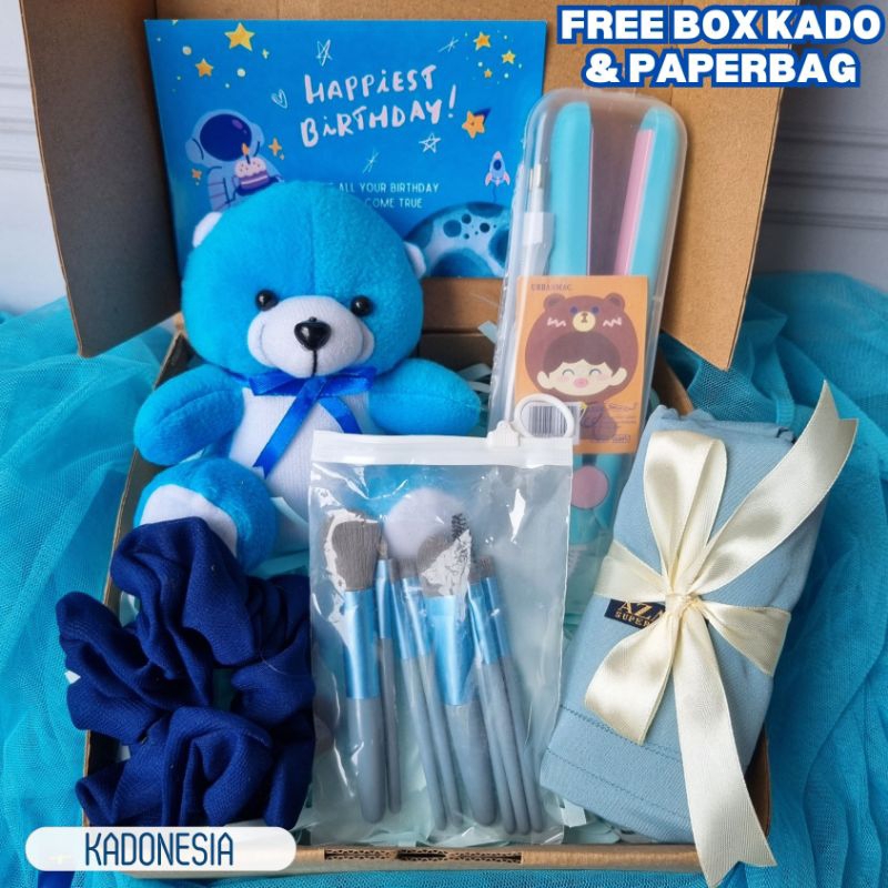 Jual Kado Cewek Tema Biru / Hadiah Romantis Pacar / Hampers Ultah Cewek ...