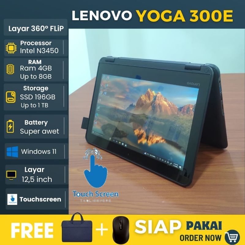 Jual Lenovo Thinkpad Yoga Intel Ram 4GB SSD 196GB Flip 360° windows 10 / 11- siap pakai | Shopee ...