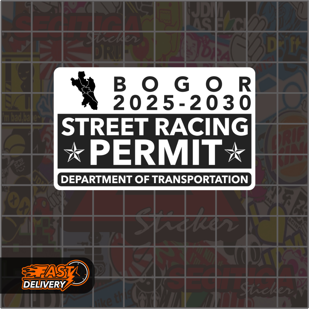 Jual Sticker Bogor Street Racing Permit Ukuran 6 x 3.5 Cm | Shopee ...