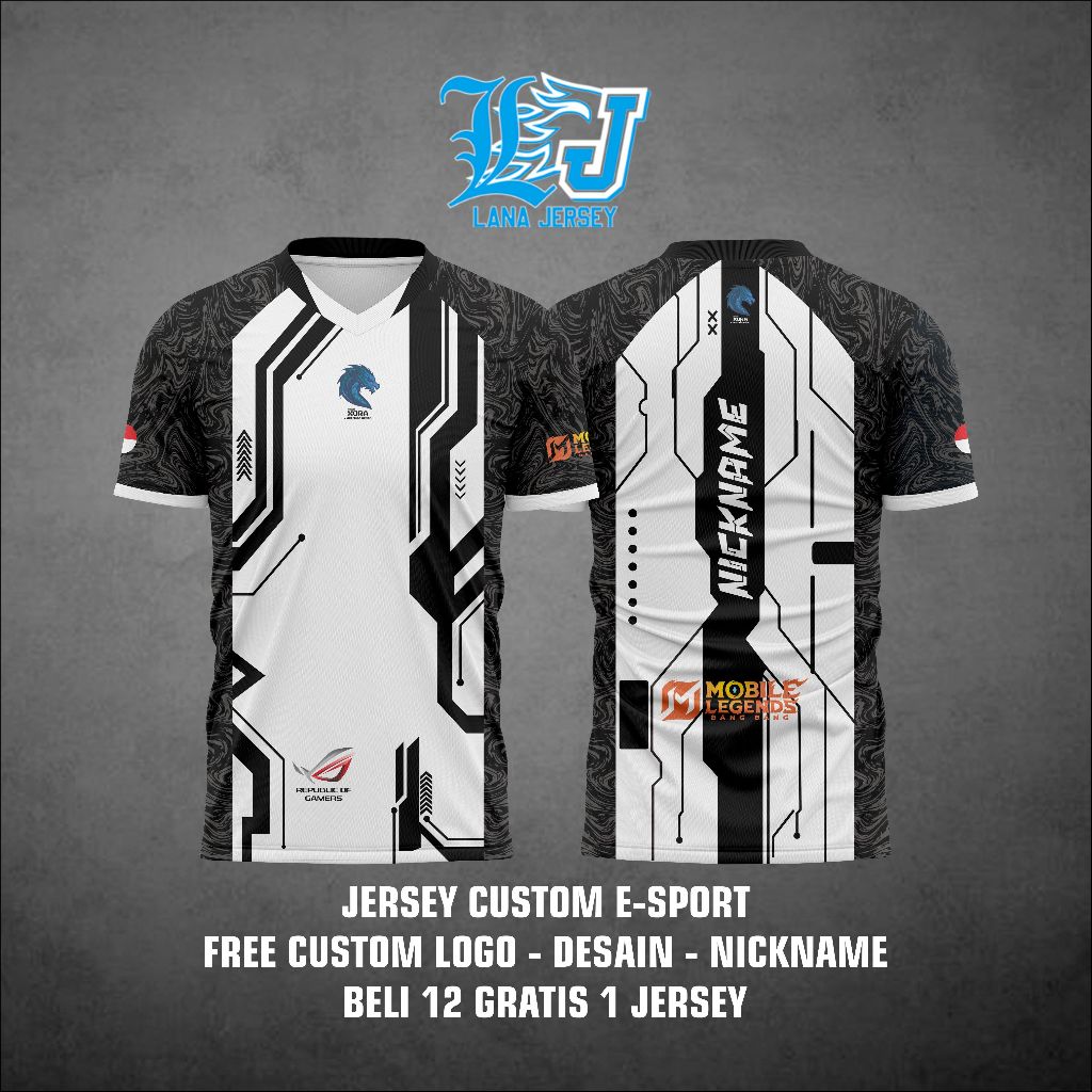 Jual Jersey E-Sport Custom Full Printing Gratis Request Desain Logo ...