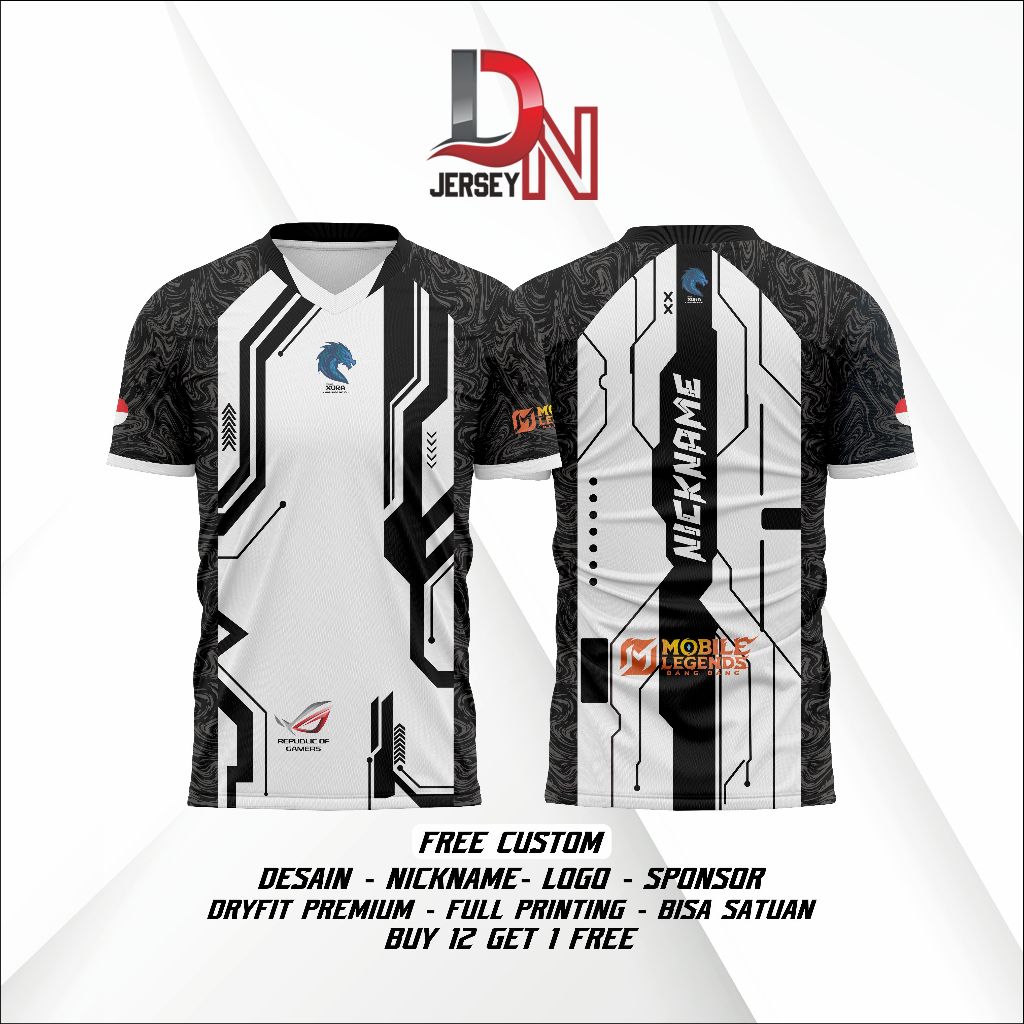 Jual Jersey Baju Kaos Esport Custom Free Request Desain Logo Nickname ...
