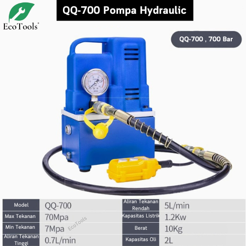 Jual Electric Hydraulic Pump 700 bar 2.5L QQ-700 pompa hidrolik | Shopee Indonesia