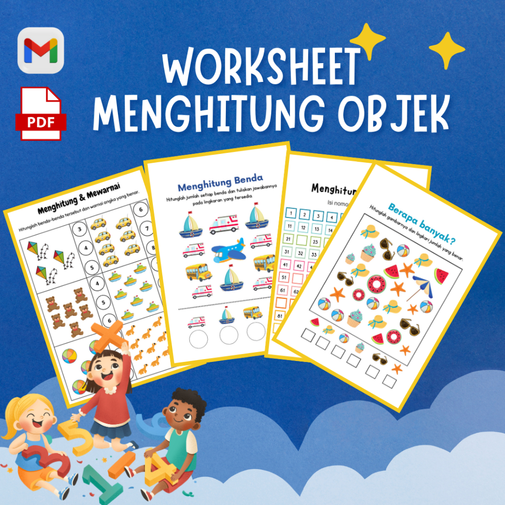 Jual [PW085] 30 Lembar Worksheet Menghitung Benda Untuk TK Dan SD Kelas ...