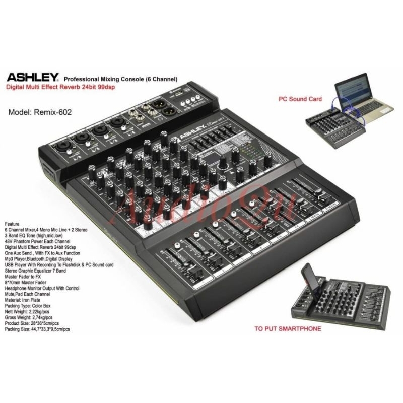 Jual Mixer Ashley 6 Channel Remix 602 Original | Shopee Indonesia
