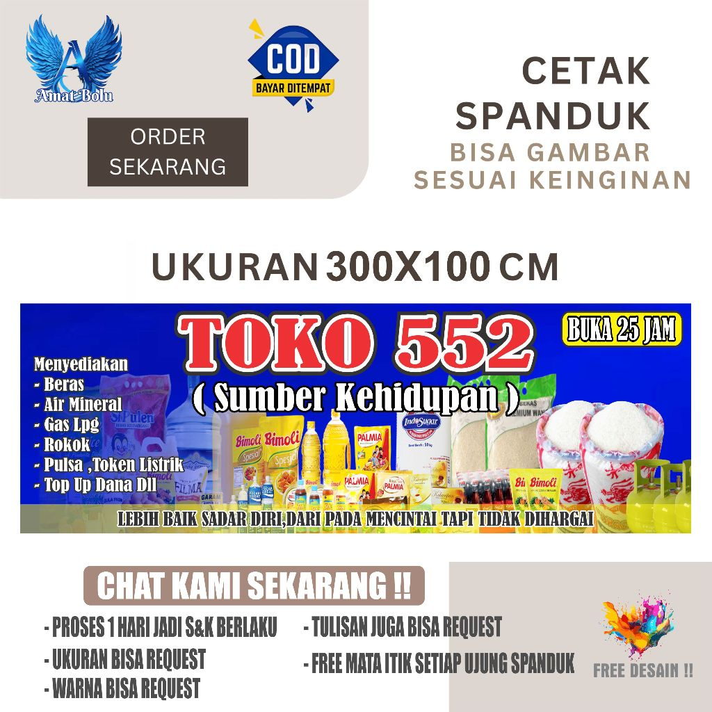 Jual Cetak Spanduk Cetak Banner TOKO SEMBAKO GROSIR TOKO KLONTONGAN Bisa Request | Shopee Indonesia