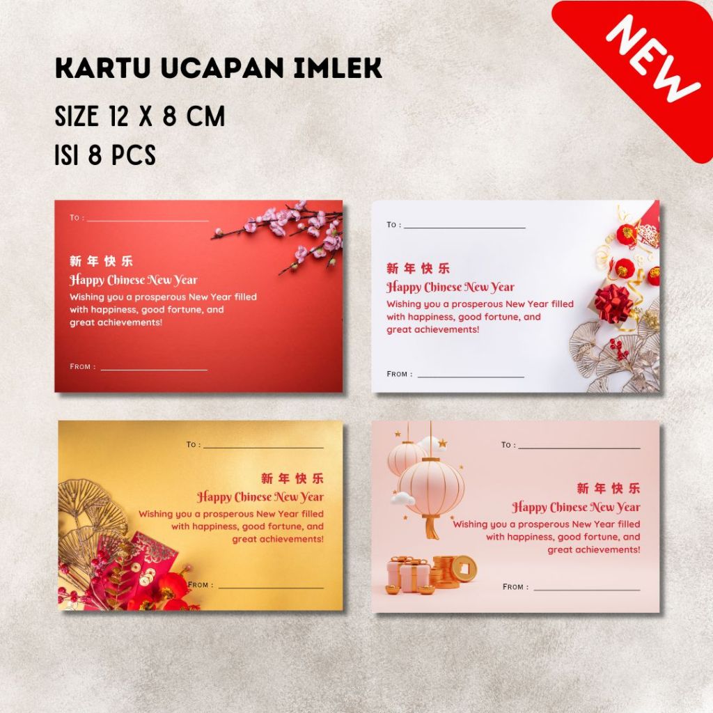 Jual Kartu Ucapan Imlek | CNY Greeting Card | Shopee Indonesia