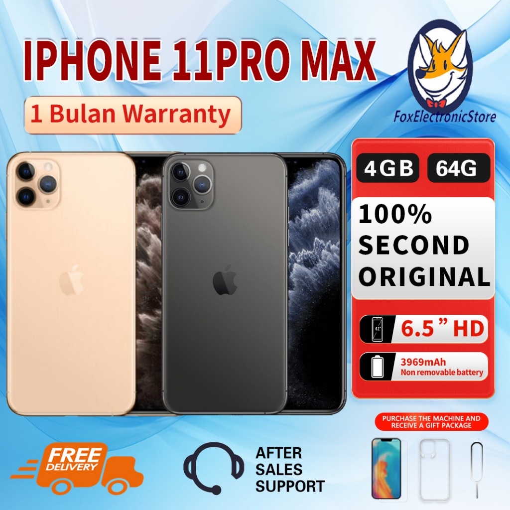 Jual iPhone 11Pro Max 64GB Second Bekas Original100% INTER 6.5“OLED-Ori Fullset Mulus Like New ...