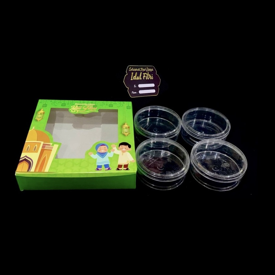 Jual (5 pcs ) kardus 4 toples kuker 250 gram hampers idul fitri box ...