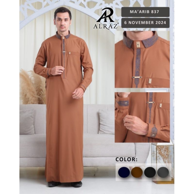 Jual ALRAZ - Thobe Fancy Full Cuff Ma'arib 837 | Shopee Indonesia
