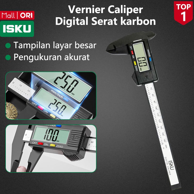 Jual ISKU Jangka Sorong Digital Caliper Meter Jangka Digital 0-150MM Presisi Tinggi Jangka ...