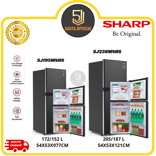 Jual Kulkas Sharp 2 Pintu - SJ195MNHS/SJ236MNHS | Shopee Indonesia