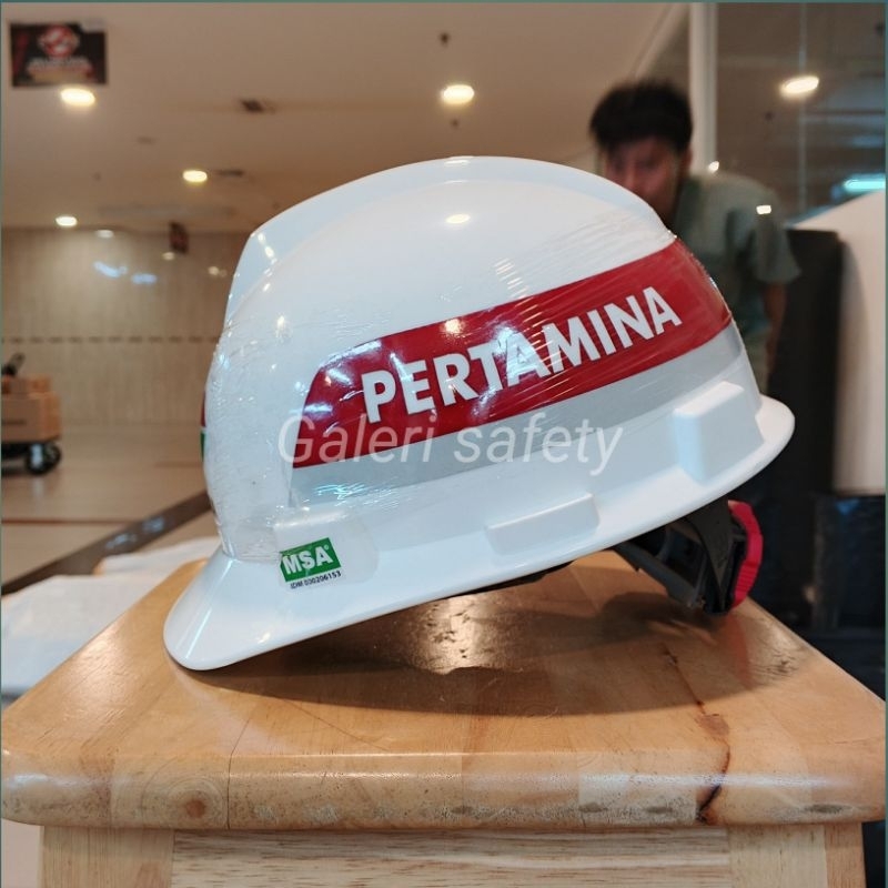 Jual Helm Safety Pertamina MSA V-Gard Lokal Fastrack -Helm Safety Logo ...
