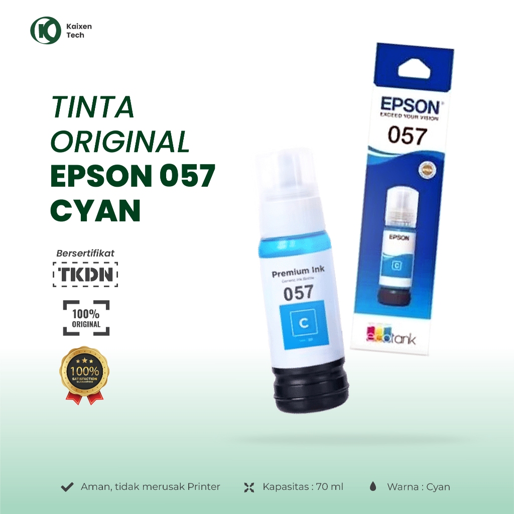 Jual TINTA EPSON 057 ORIGINAL warna Cyan untuk PRINTER L8050 L18050 ...