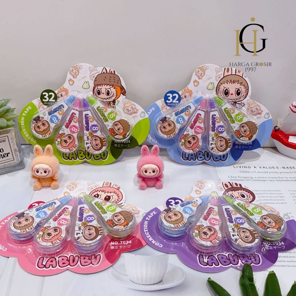 Jual Correction Tape 4 in 1 Labubu CT-1748 / tipex labubu 1 set isi 4 ...