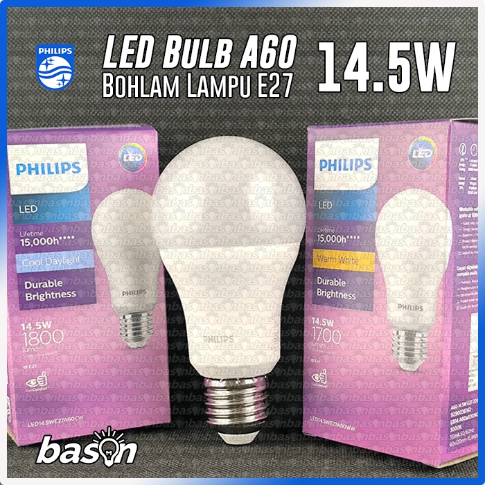 Jual PHILIPS LED Bulb 14.5W E27 220V - Lampu Bohlam LED 14W | Shopee ...