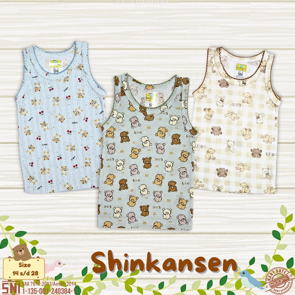 Jual Singlet Anak Ridges Barney Motif Shinkansen 3pcs / Singlet Bayi ...