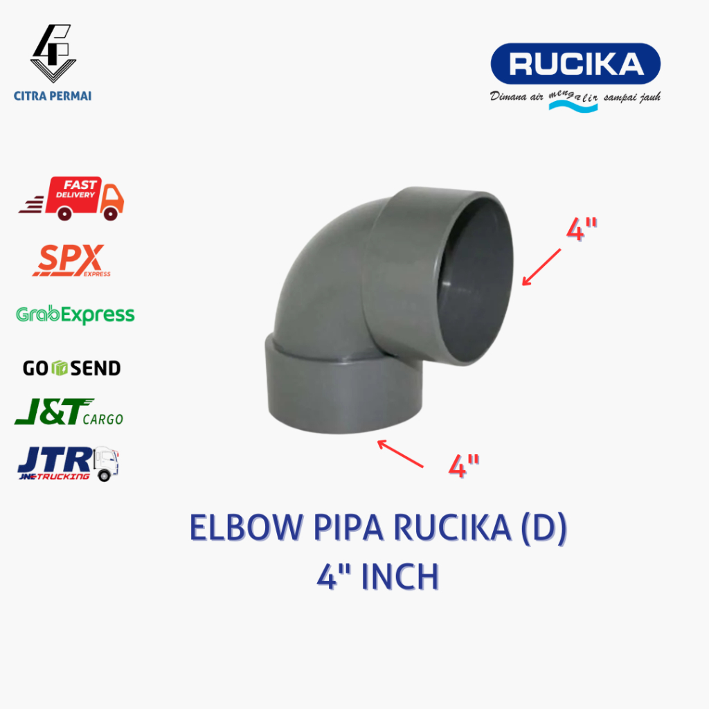 Jual ELBOW PIPA POLOS (D-DL) 4" INCH RUCIKA (D) - KNEE ELBOW FITTING ...