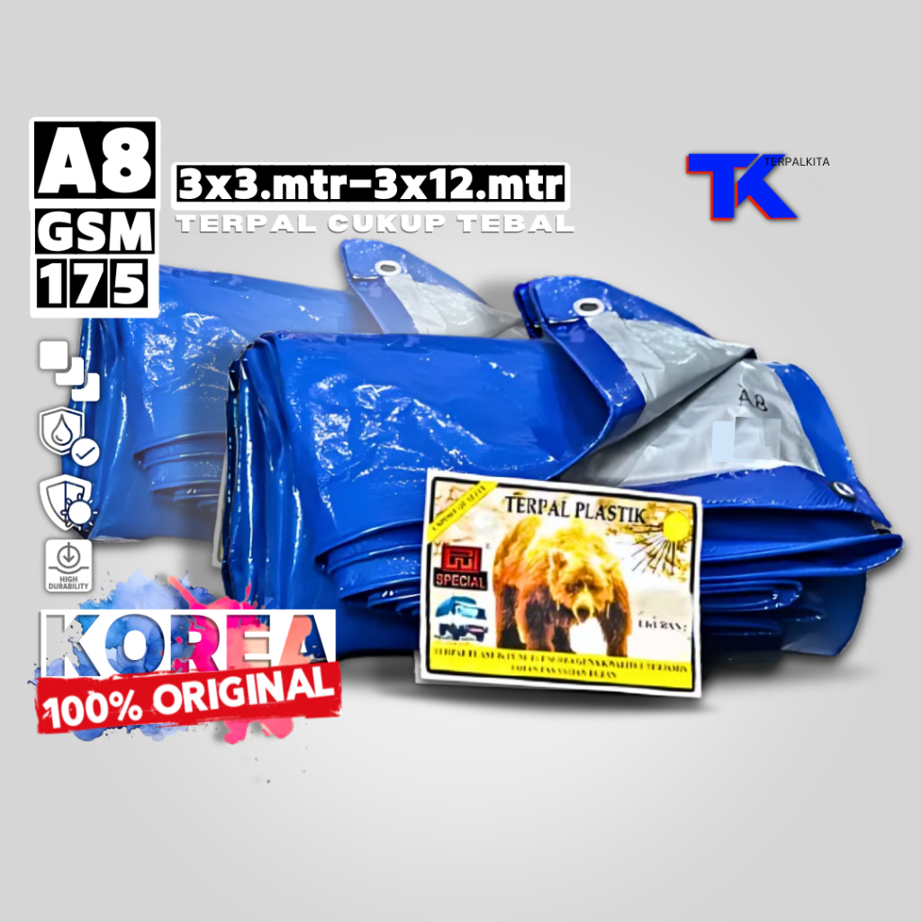 Jual Terpal Plastik A8 Tebal 3x4 Korea Super Ukuran Jadi Anti Air Tahan ...