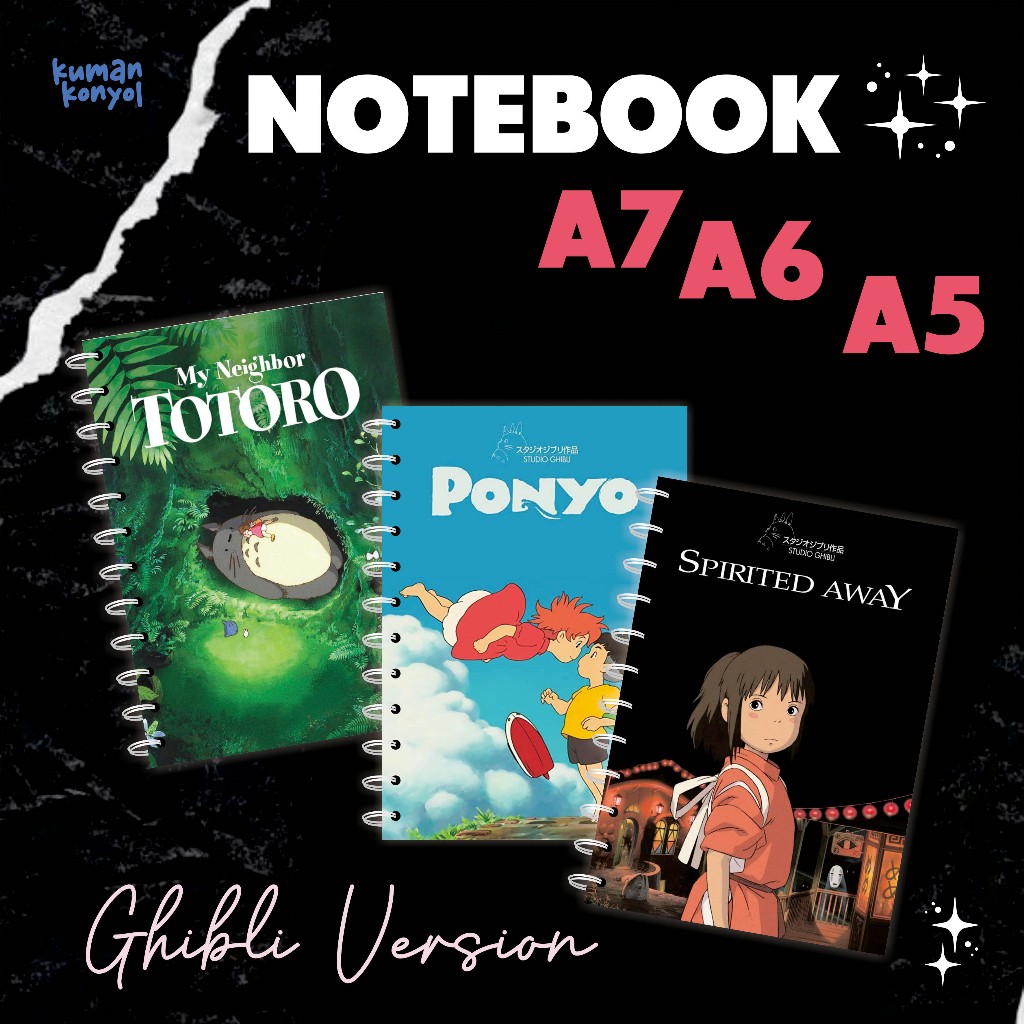 Jual GHIBLI NOTE BOOK BUKU CATATAN NOTES NOTEBOOK TOTORO PONYO SPIRITED ...