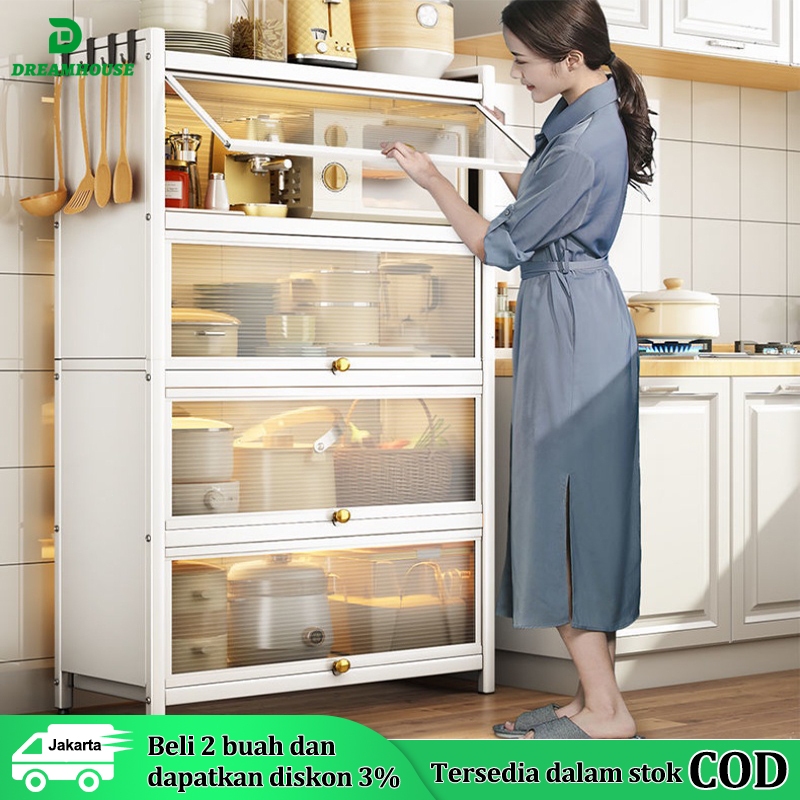 Jual Lemari Piring Tertutup Lemari Dapur Estetik Minimalis Rak Dapur ...