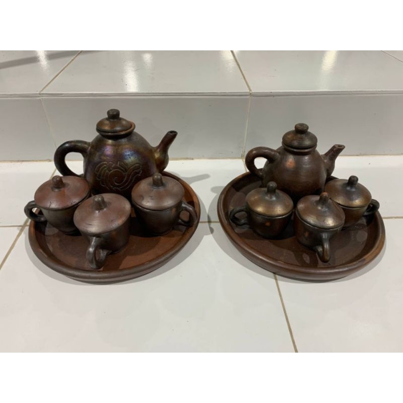Jual Set Teko Poci Tanah Liat Gerabah Tradisional | Shopee Indonesia