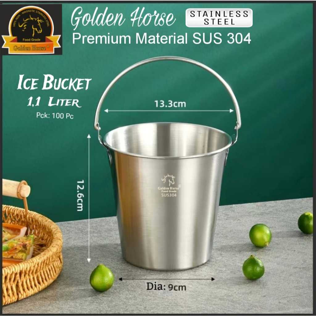 Jual Ice Bucket/Ember/Bucket 1l Stainless/Besi Baja Tahan Karat/Wadah ...