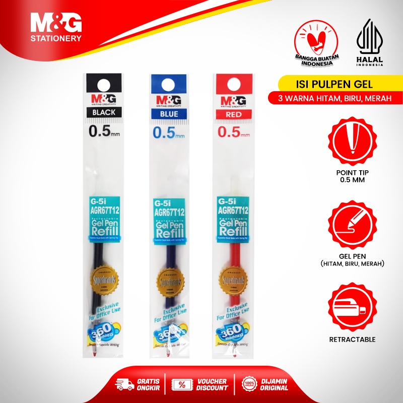 Jual M&G Isi Pulpen Gel Pen Refill Tip 0.5mm G-5i Hemat dan Praktis ...