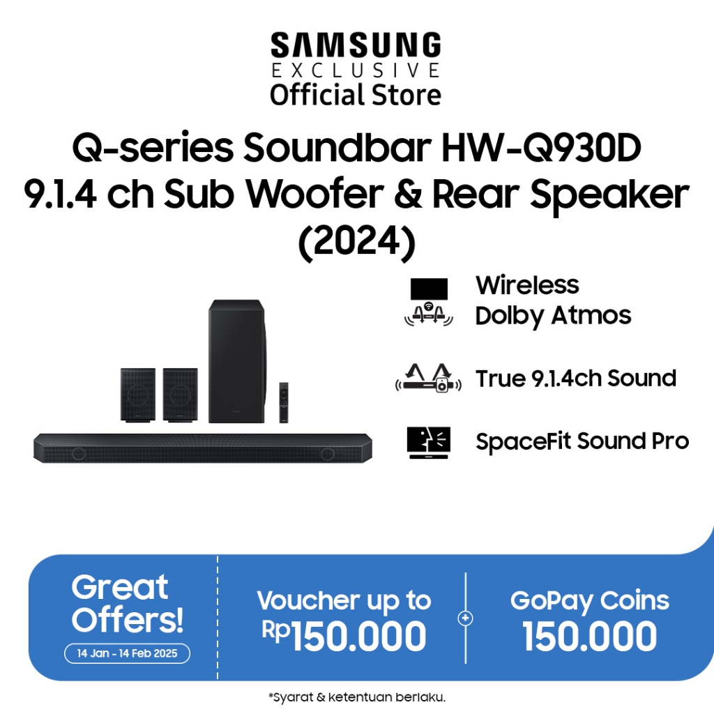 Jual Samsung Soundbar True 9.1.4ch Sound | Wireless Dolby Atmos | Space ...