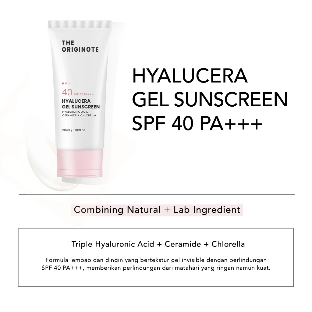 Jual The Originote Hyalucera Gel Sunscreen SPF 40 PA+++ Tabir Surya ...