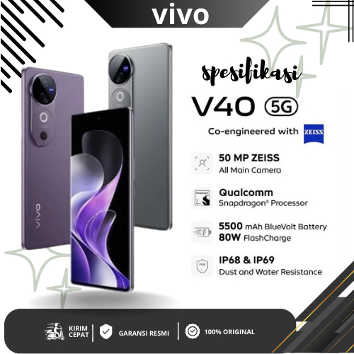 Jual Vivo V40 5G 12/256GB Zeiss Potrait So Pro Snapdragon® 7 Gen 3 ...