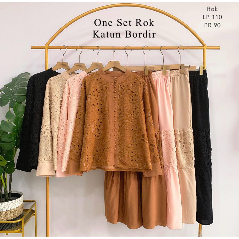 Jual Set Rok Katun Bordir Premium BKK | Shopee Indonesia