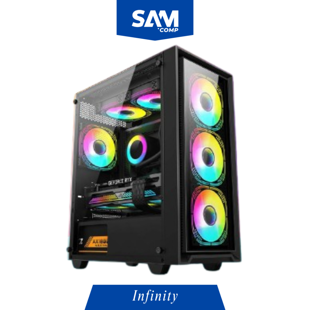 Jual Casing Infinity Vesta V4 Black Free 3 Fan RGB - Casing PC M ATX ...