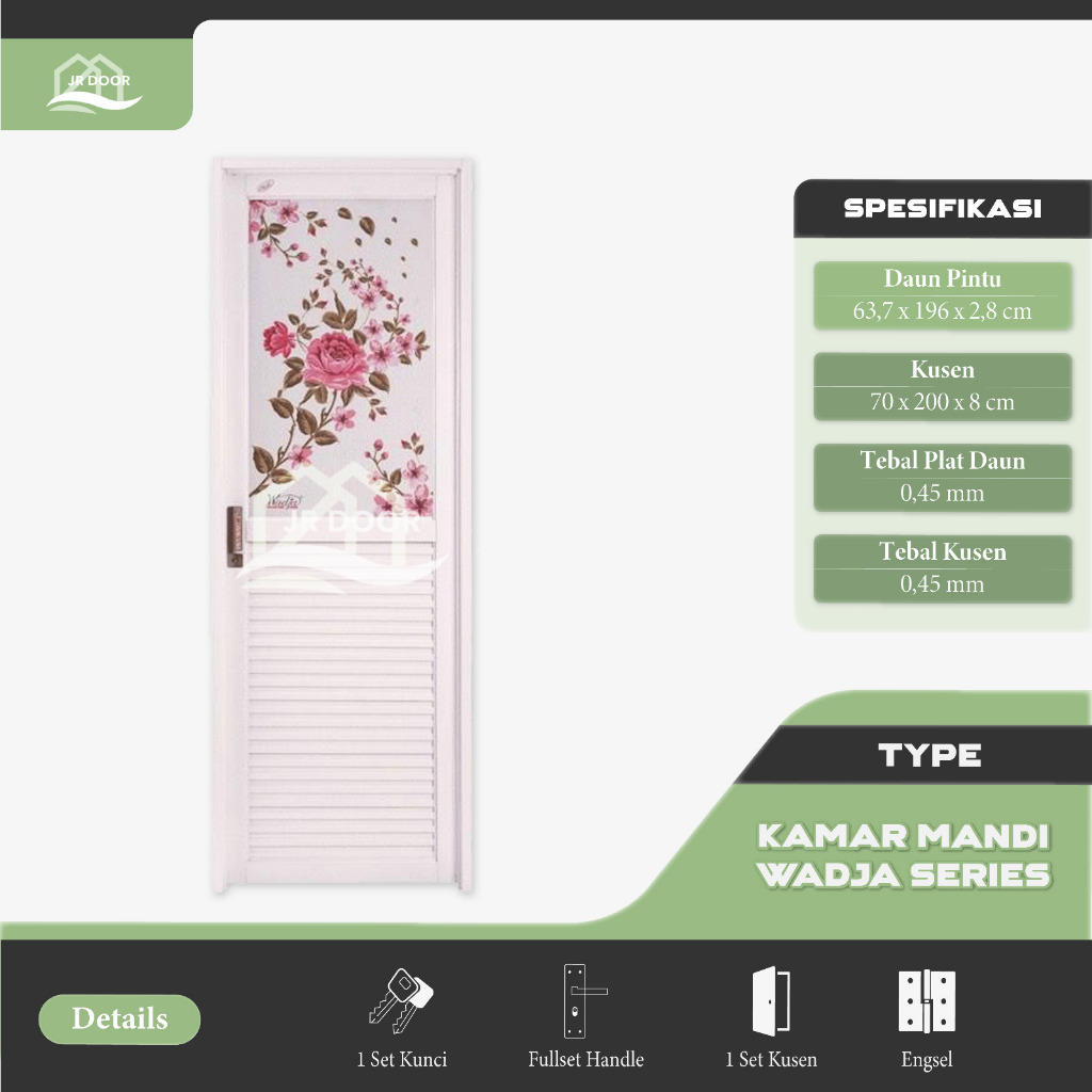 Jual JR DOOR - (WADJA) Full Set Pintu Kamar Mandi Aluminium 200x70 Full ...