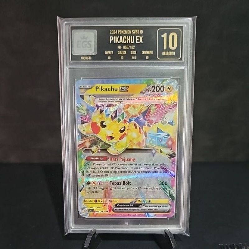 Jual pikachu ex egs 10 gem mint grading slab kartu pokemon indonesia original | Shopee Indonesia
