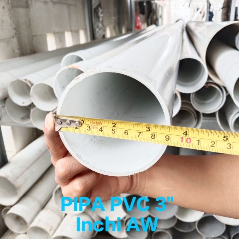 Jual Pipa pvc 3" inchi aw panjang 20 cm tebal 3 mm | Shopee Indonesia