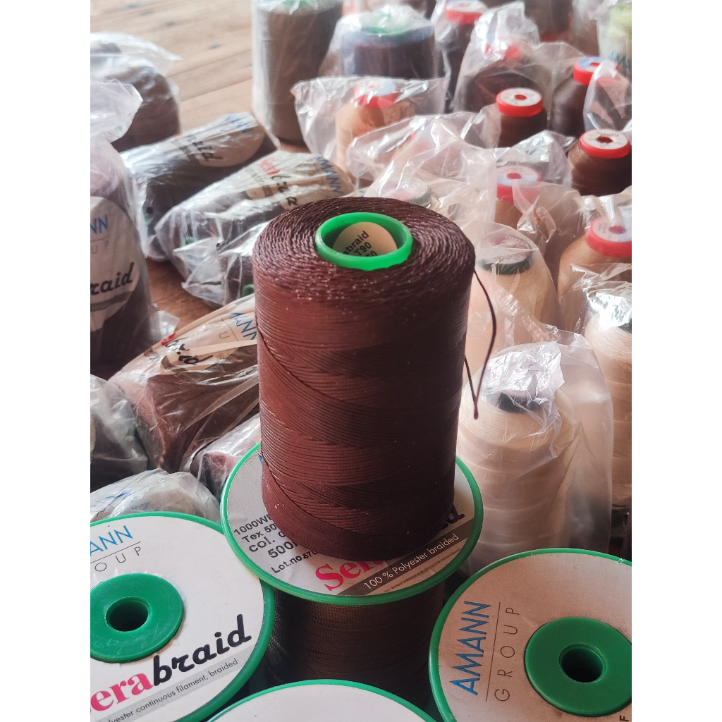 Jual Benang Polyester 100% Moccasin Full wax 1.2mm Sera Braid-Amann ...