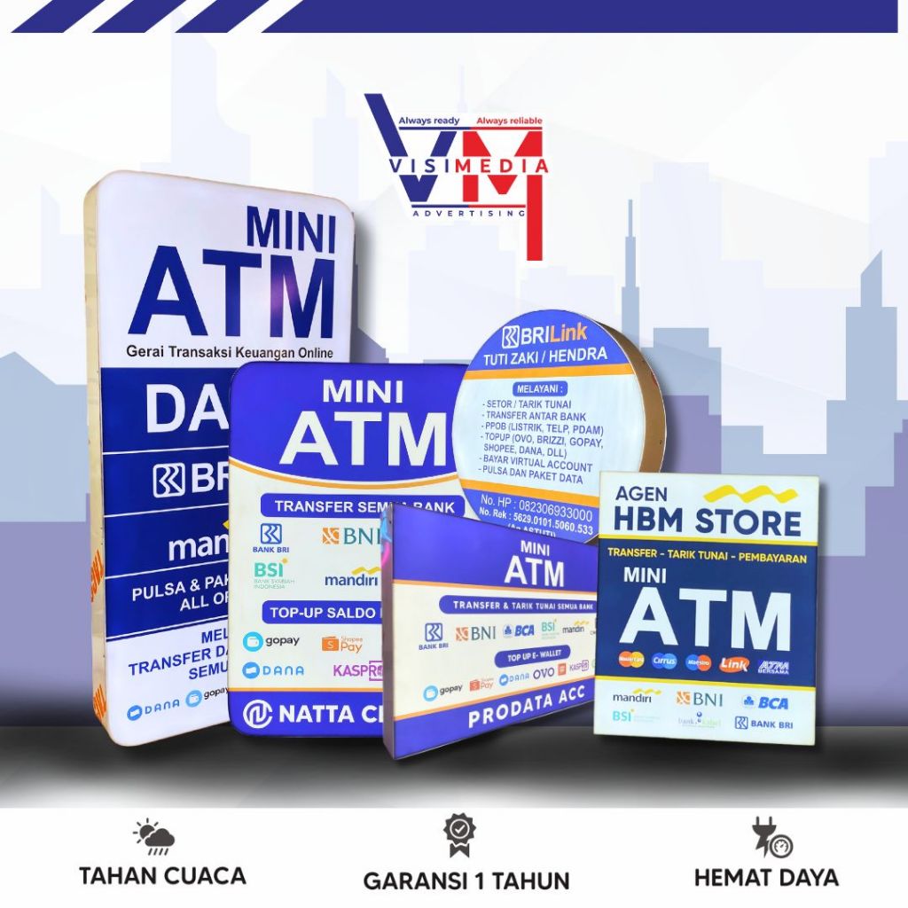 Jual Neonbox Custom Bentuk Neon Box Akrilik Kotak Gambar Atm BRI ...