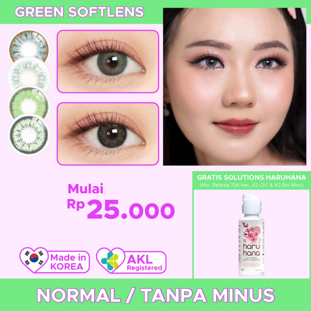 Jual [ COD] SPEX SYMBOL SOFTLENS GREEN SERIES COLOR CONTACT LENS NORMAL ...