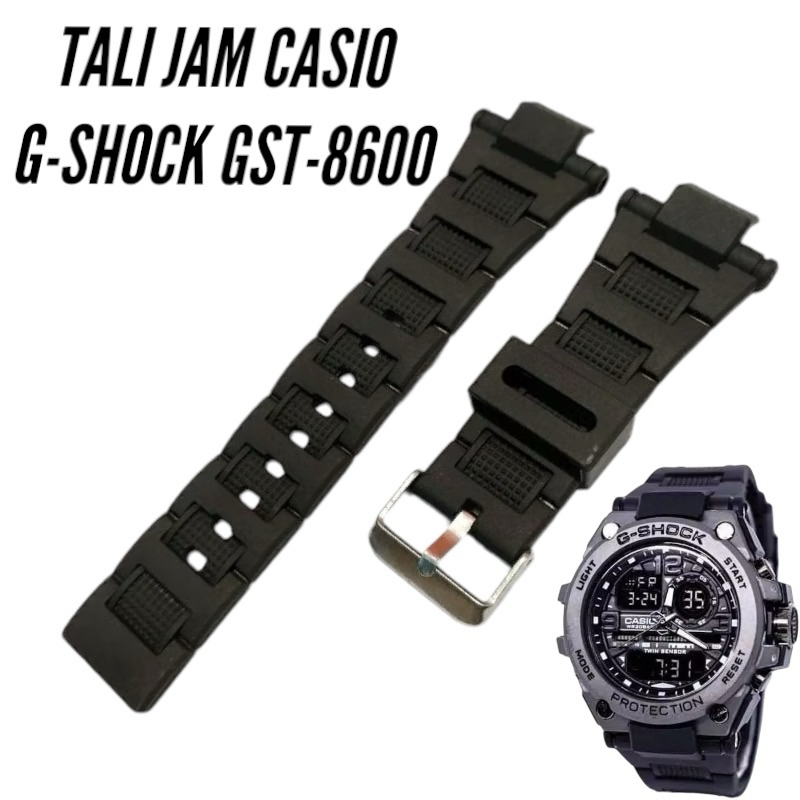 Jual Strap jam GST-8600 karet Strap tali jam Casio G-Shock GST8600 ...