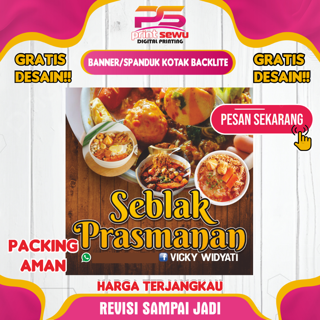 Jual CETAK BANNER/SPANDUK KOTAK BAHAN BACKLITE | GRATIS DESAIN | REVISI ...